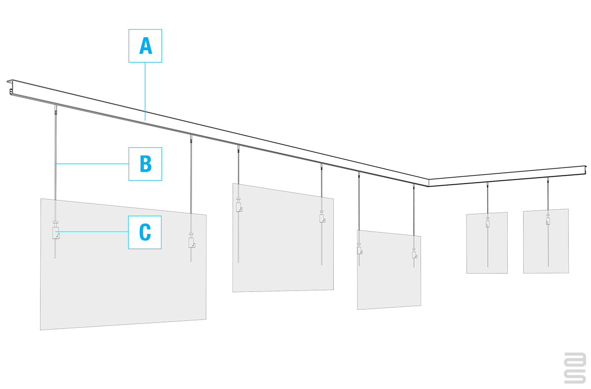 Gallery Wall Hanging System for Hospitality Space | AS Hanging