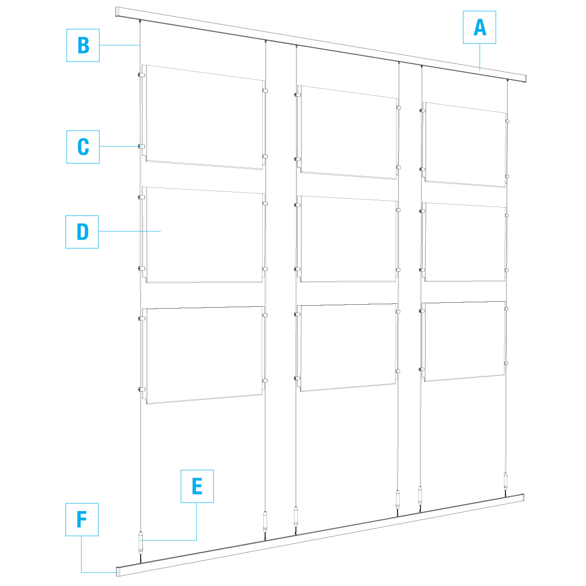 Modern Display | Elegant Tensioned Wall Display Systems by AS Hanging