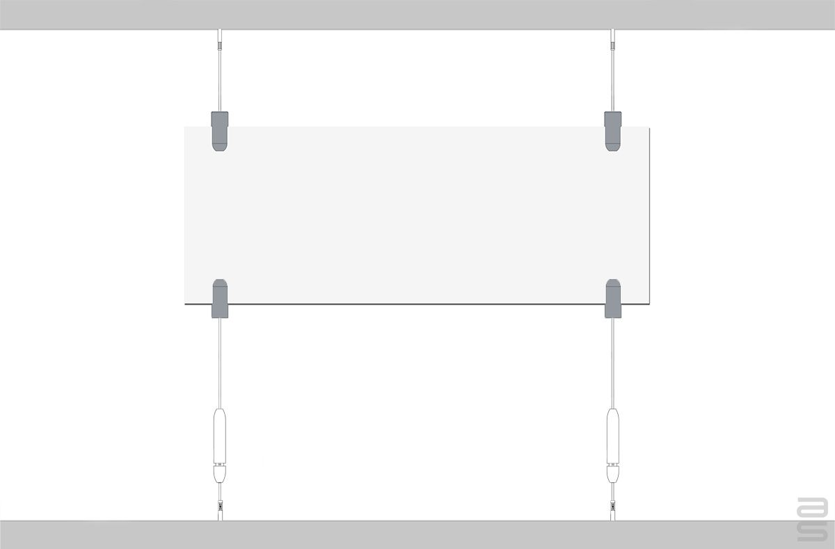 Tensioned Ceiling Tracks Signage Kit | AS Hanging